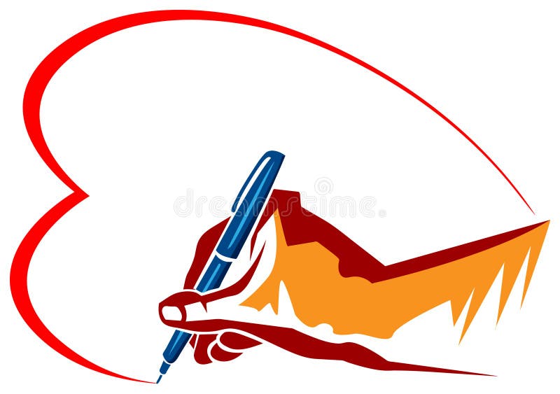 Pen with love stock vector. Illustration of envelopes - 75037049