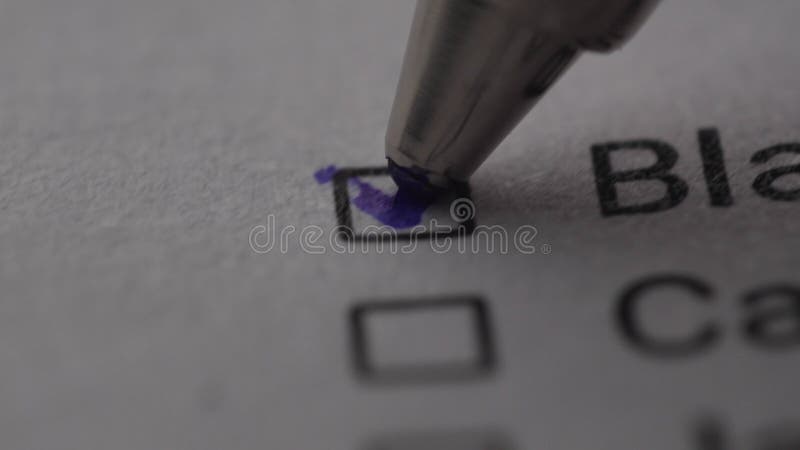 Pen Mark a Checkbox Labeled Native American on a Document. Stock Video ...