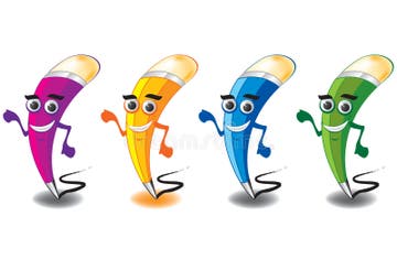 Pen mascot stock vector. Illustration of character, check - 7586806