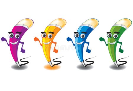 Pen mascot stock vector. Illustration of character, check - 7586806