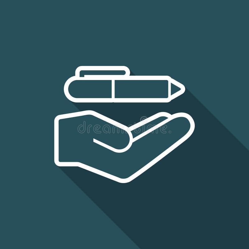 Pen - Minimal modern icon stock vector. Illustration of office - 118524586