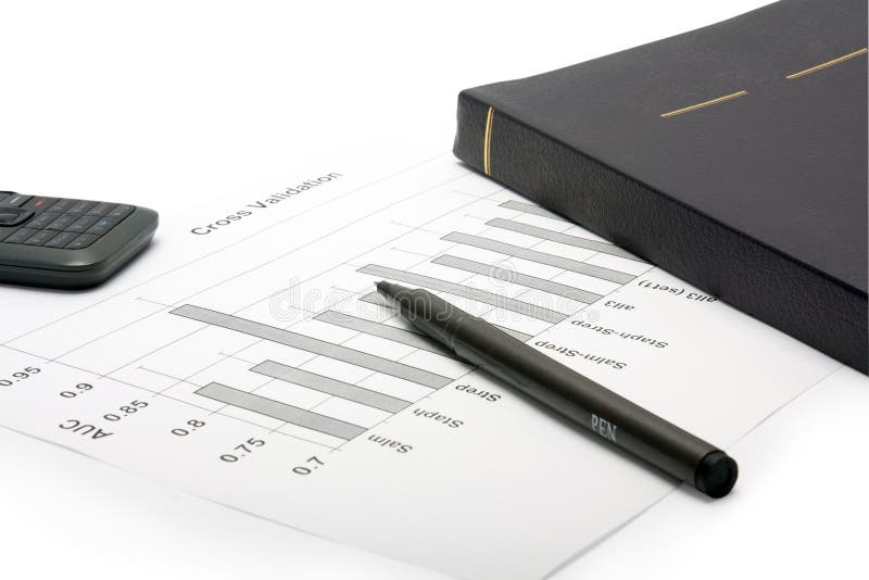 Pen, Mobile Phone, Notebook and Financial Statement Stock Image - Image ...