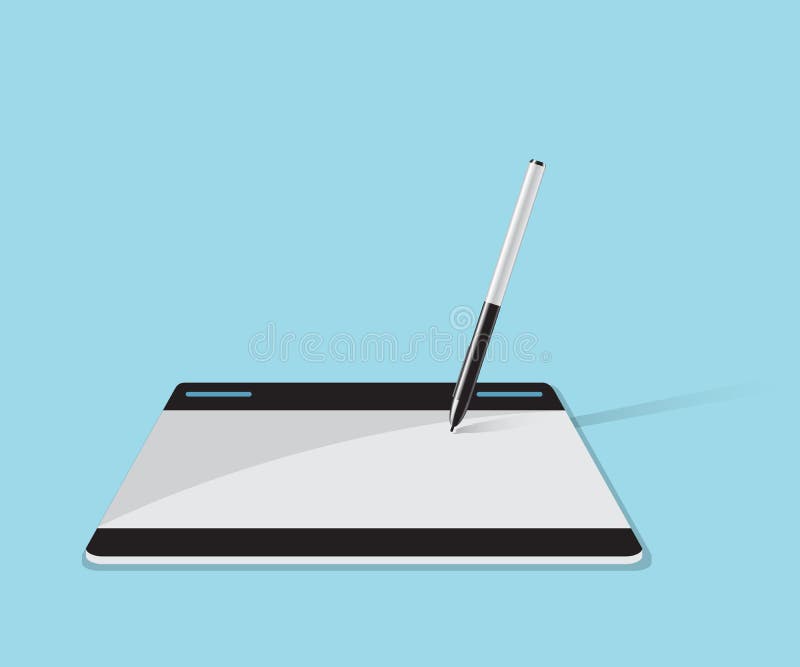 Pen mouse digital tablet stock vector. Illustration of hand - 79807322