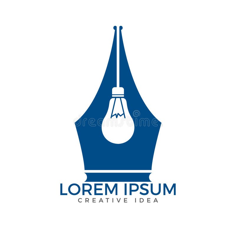 Pen Nib and Bulb Logo Idea. Stock Vector - Illustration of knowledge ...