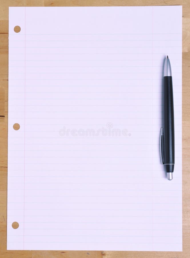 Pen on Notebood Paper stock image. Image of lines, paper - 6598719