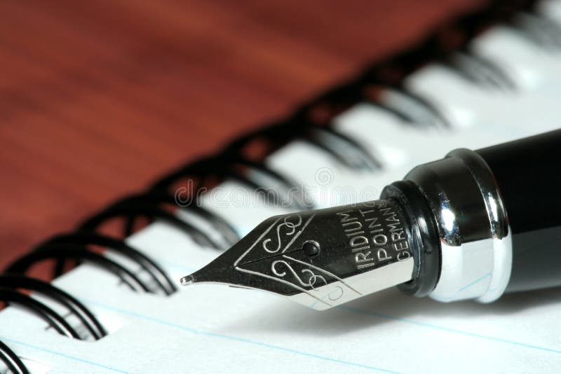Pen on notebook stock photo. Image of brown, classic, business - 5688056