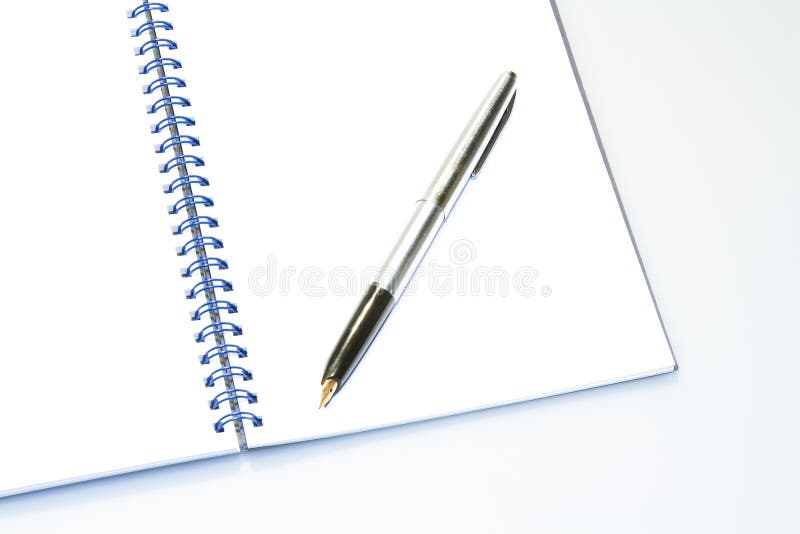 Pen on notebook stock image. Image of contract, green - 7911321