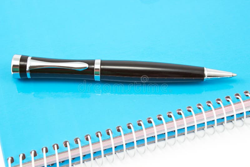 Pen on notebook stock image. Image of notepad, message - 46590671