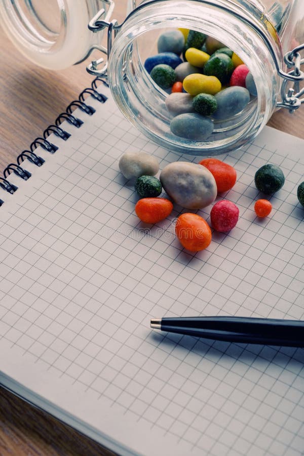 Pen notebook candy stock image. Image of chocolate, design - 68469095