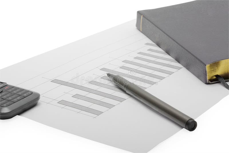A Pen, a Notebook and Financial Statement Stock Photo - Image of close ...