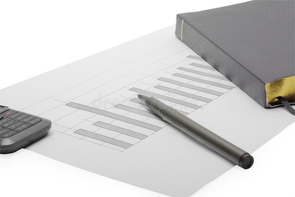 A Pen, a Notebook and Financial Statement Stock Photo - Image of close ...