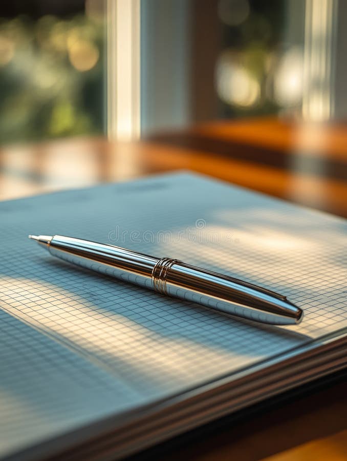 Pen Notebook Sunlight Casting Shadows Stock Photos - Free & Royalty ...