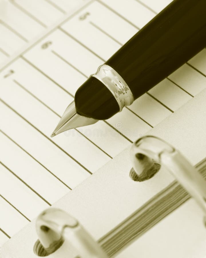 Pen on Red Notebook stock photo. Image of instruction, book - 857246