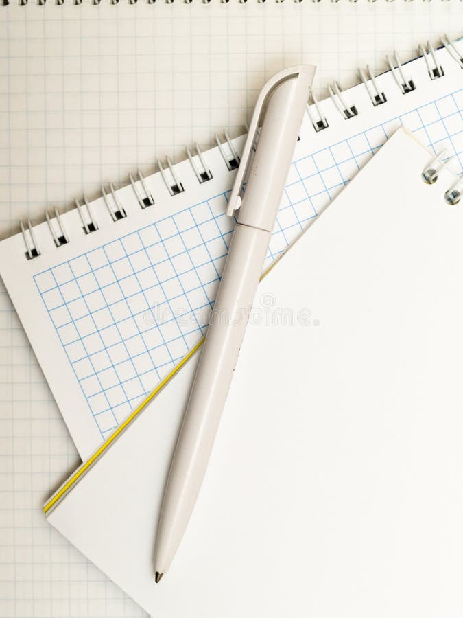 Pen and notebooks stock image. Image of organization - 12642485