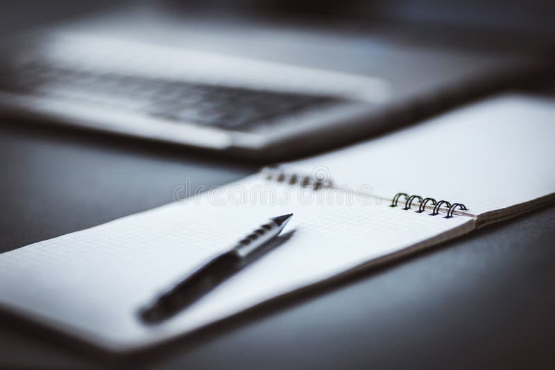 Pen on the notepad stock image. Image of notepad, homework - 144777459