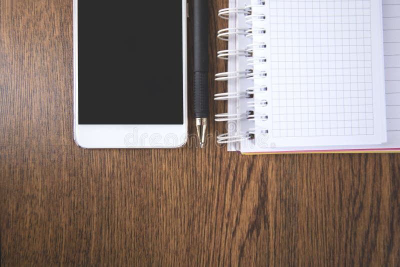 Pen with Notepad and Smart Phone Stock Image - Image of note, vintage ...