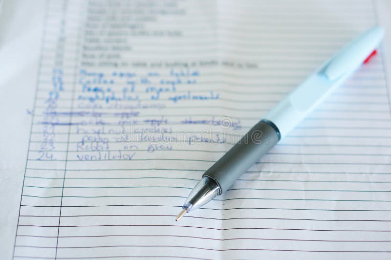 Pen and notes stock image. Image of written, paper, objects - 40976431