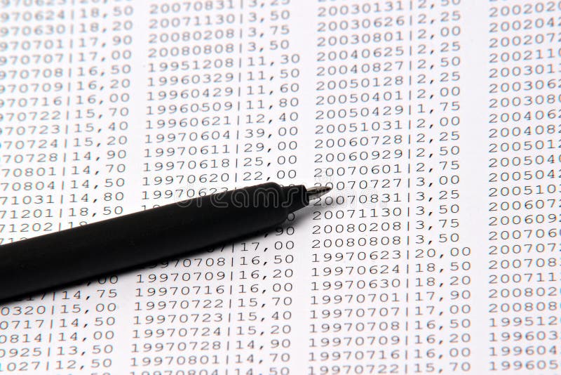 Pen with numbers stock image. Image of accounting, form - 68580011