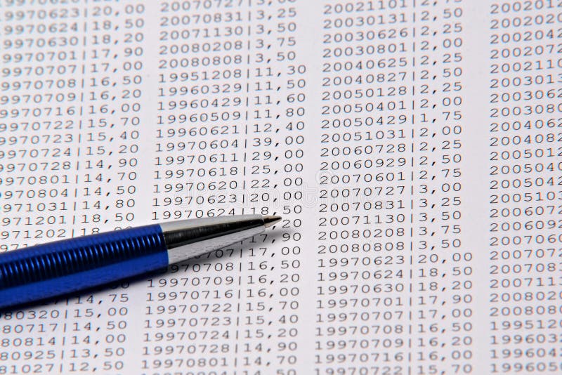 Pen with numbers stock image. Image of business, research - 68580111