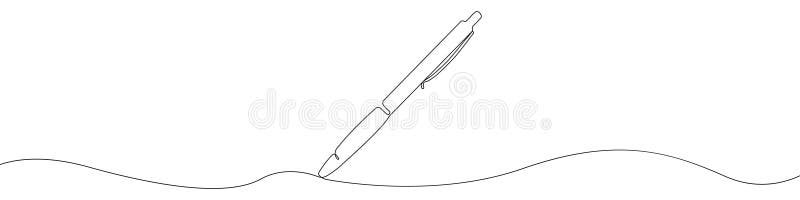 Pen One Line Drawing Vector. Writing with a Pen Continuous Line Drawing ...