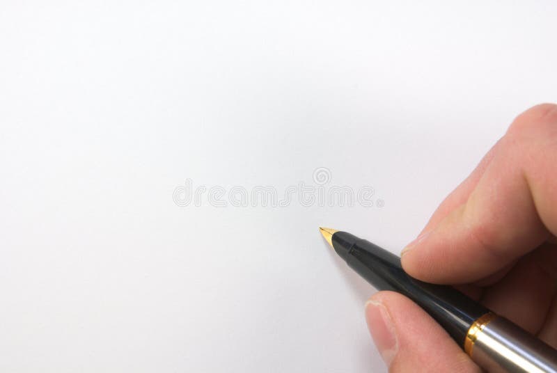 Pen over blank paper stock image. Image of fingernail - 5356061