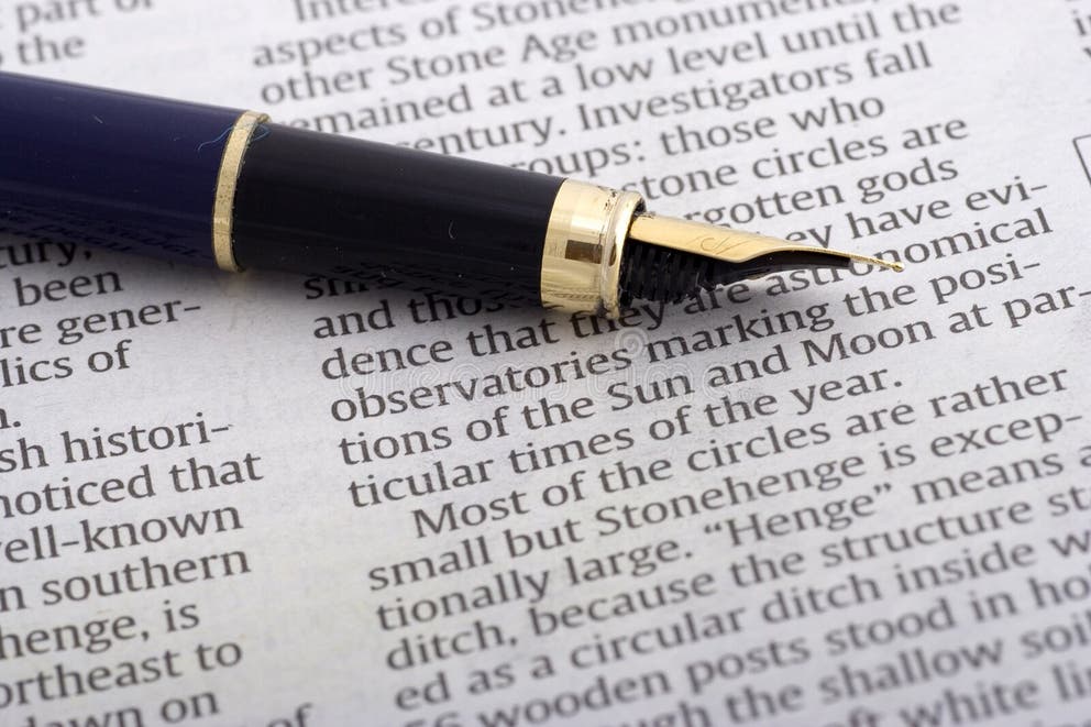 Pen Over Newspaper stock image. Image of communication - 340105