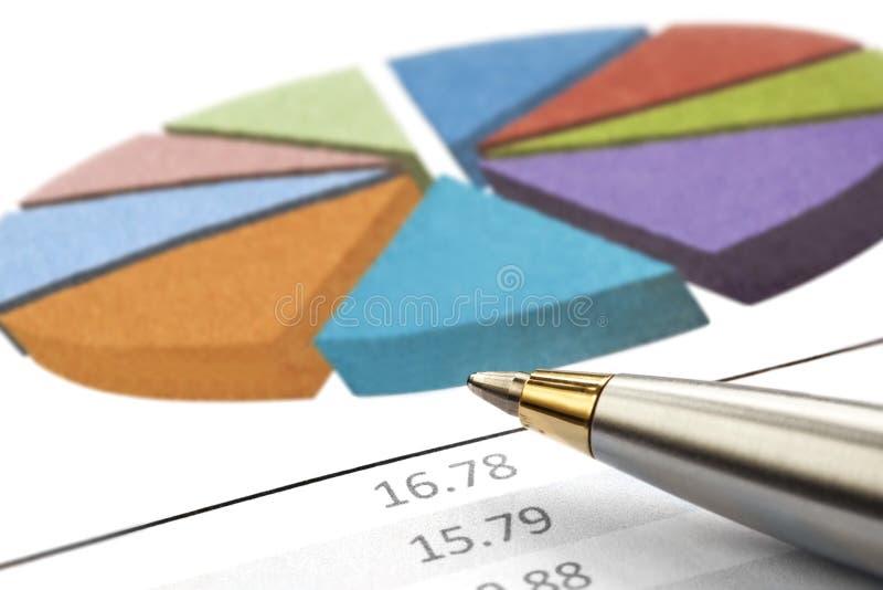 Pen over Pie Chart stock photo. Image of close, diagram - 16275448