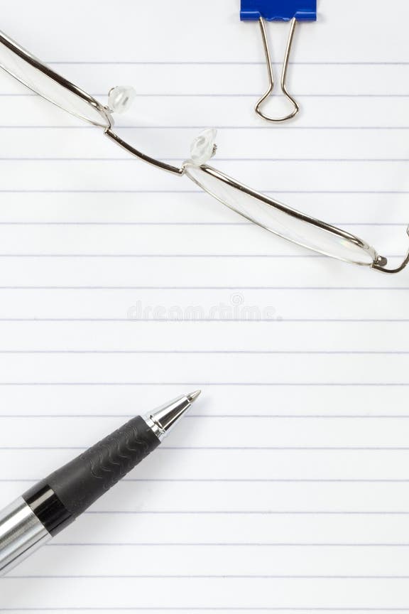 Pen,pad and glasses stock image. Image of join, notepad - 20394019