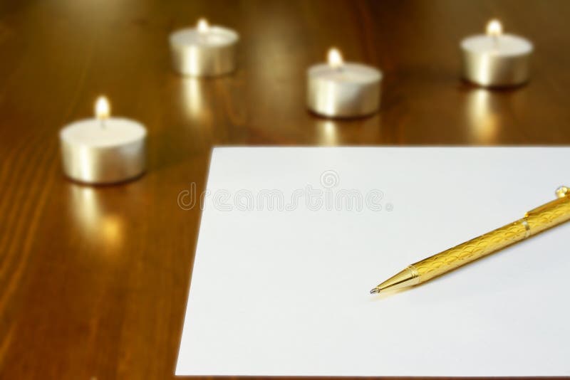 Pen and paper stock image. Image of table, brown, white - 14024761