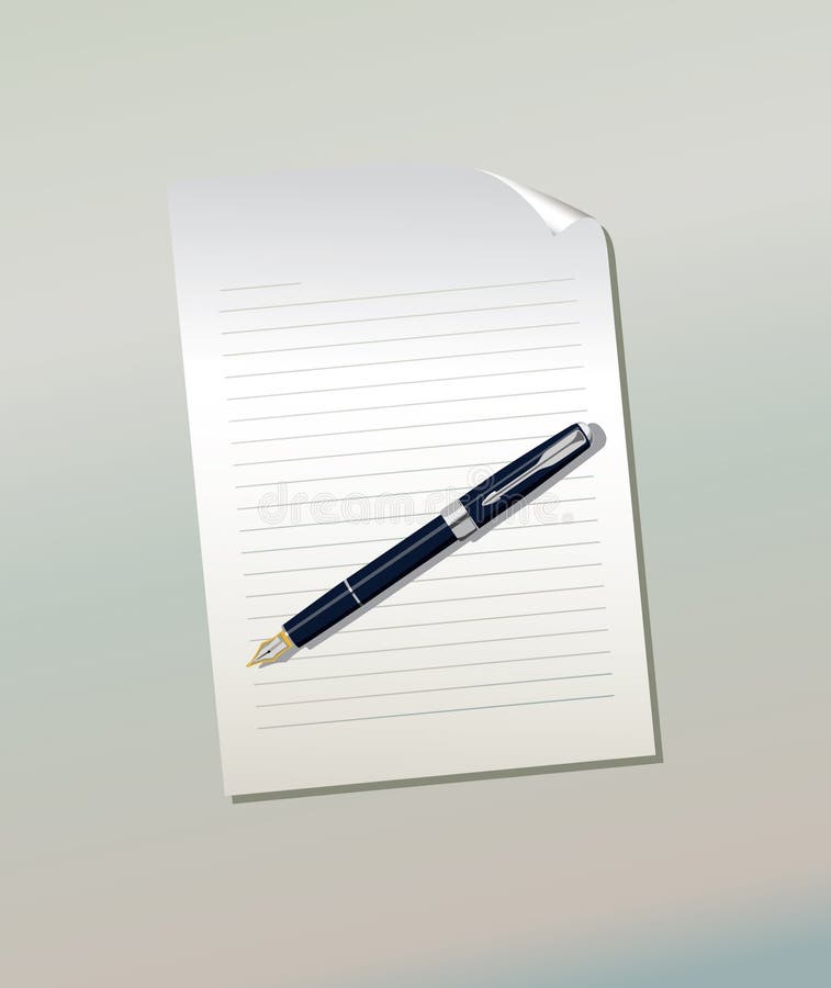 Pen on paper. stock vector. Illustration of paper, sheet - 7681120