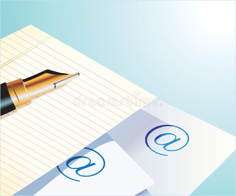 Pen, paper and email stock vector. Illustration of communication - 3446106