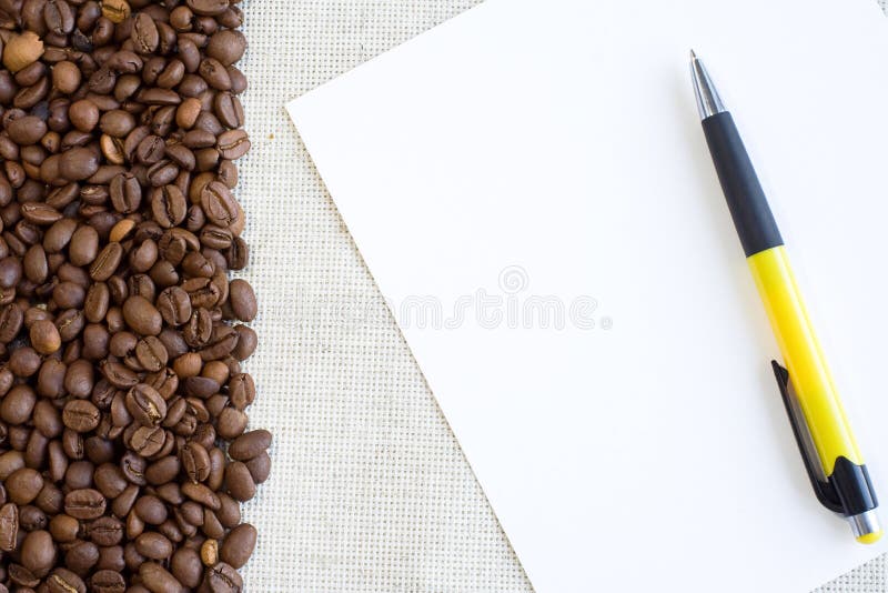 Pen at Paper Sheet with Coffee Stock Photo - Image of macro, heap: 13330662