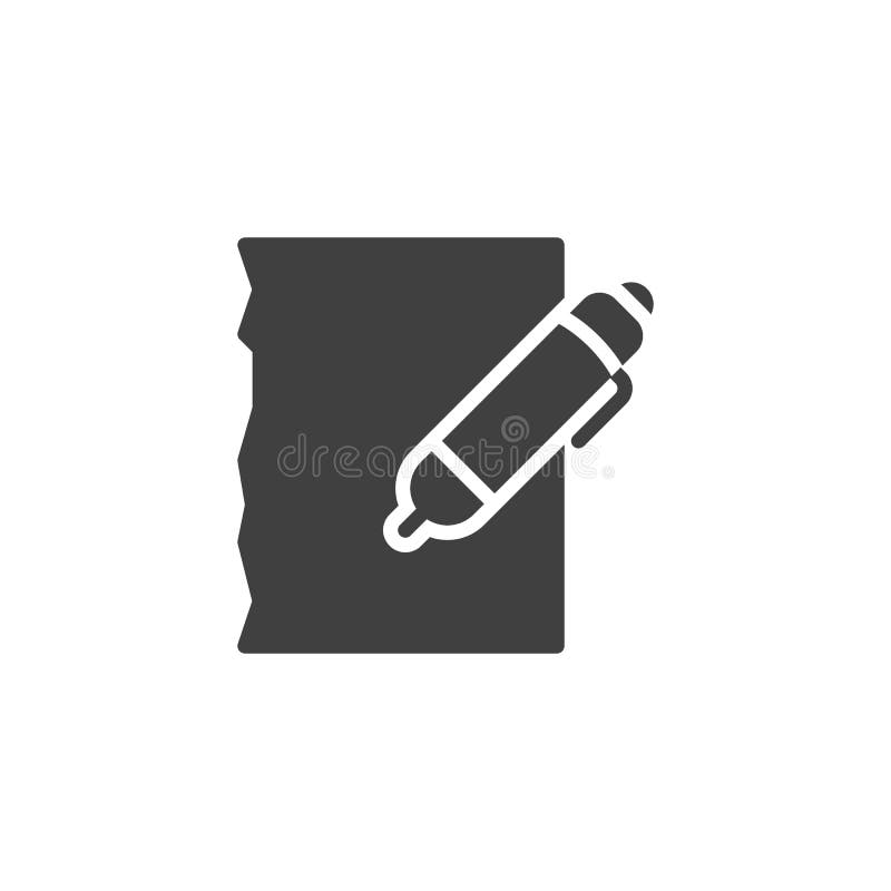 Pen and paper vector icon stock vector. Illustration of signature ...