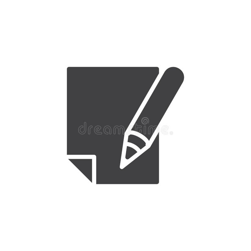 Pen and paper vector icon stock vector. Illustration of notepad - 134821344
