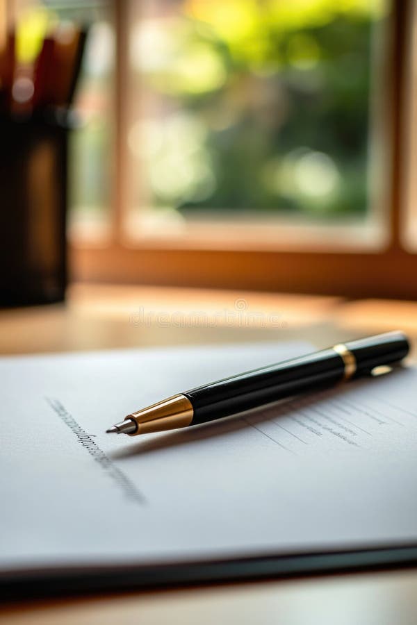 Pen on Papers stock photo. Image of contract, documents - 361825452