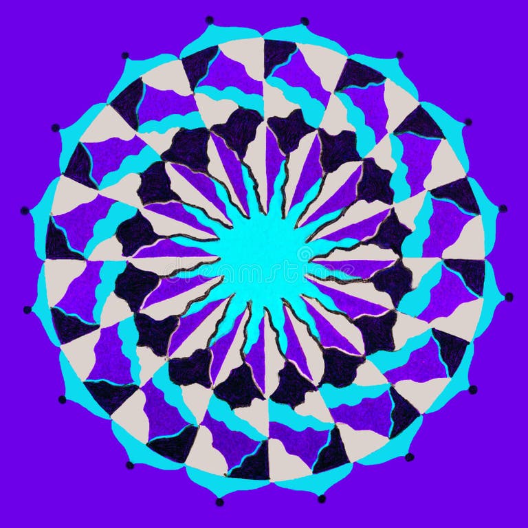 A Hand Drawn Circular Pattern Radiating from Centre. Stock Illustration ...