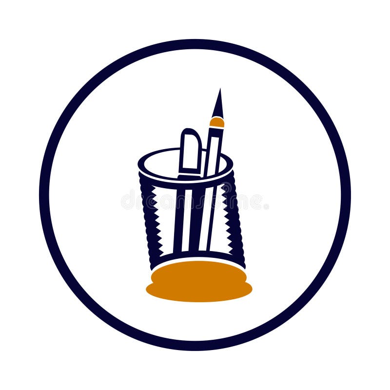 Pen, Pencil, Holder, Ruler, Scale, Pen Holder Icon Stock Vector ...