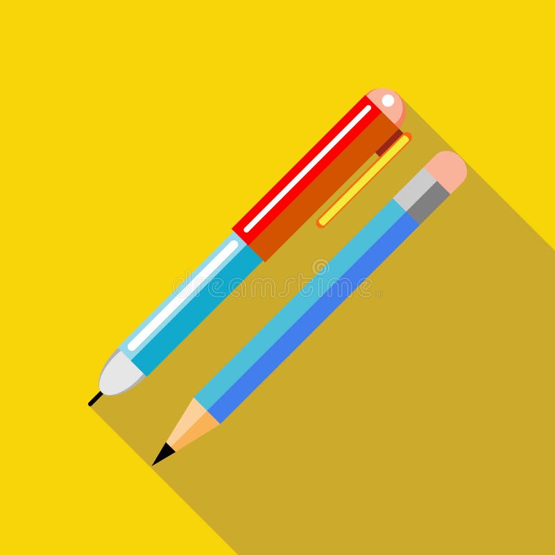 Pencil and pen icon stock vector. Illustration of pencil - 35064696
