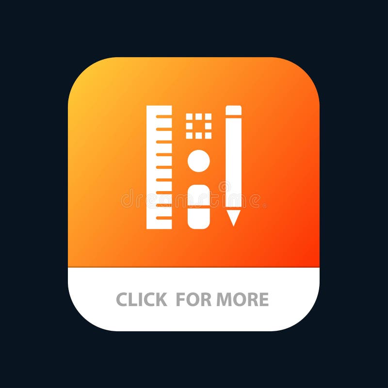 Pen, Pencil, Scale, Education Mobile App Icon Design Stock Vector ...