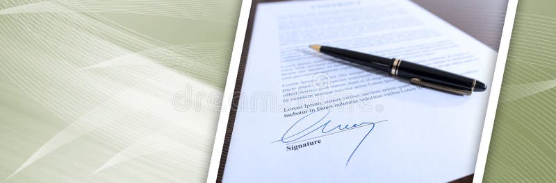 Signing of a Contract. Panoramic Banner Stock Photo - Image of copy ...