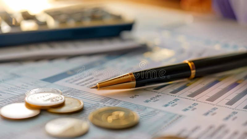 A Pen is Placed on Top of a Stack of Currency Bills, Symbolizing ...