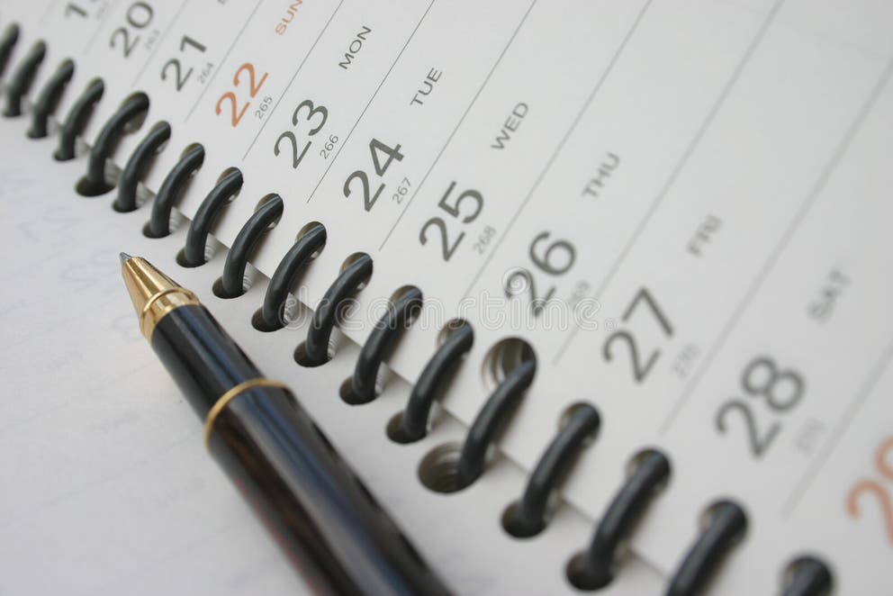 Pen on planning diary stock image. Image of busy, planning - 25073