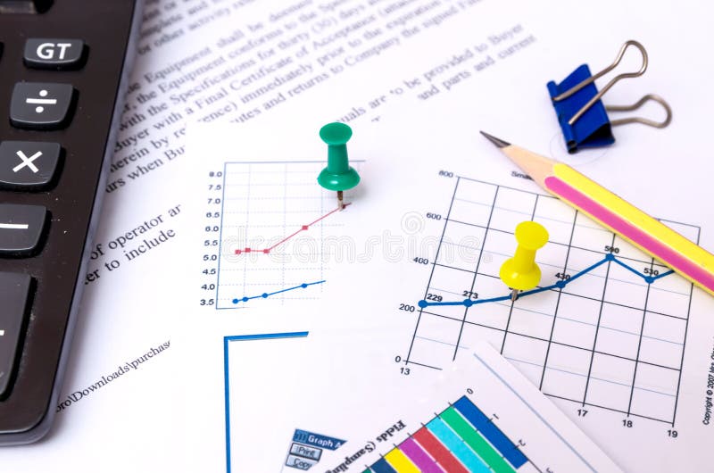 Pen Point To Graph Document Stock Photo - Image of form, point: 43004620