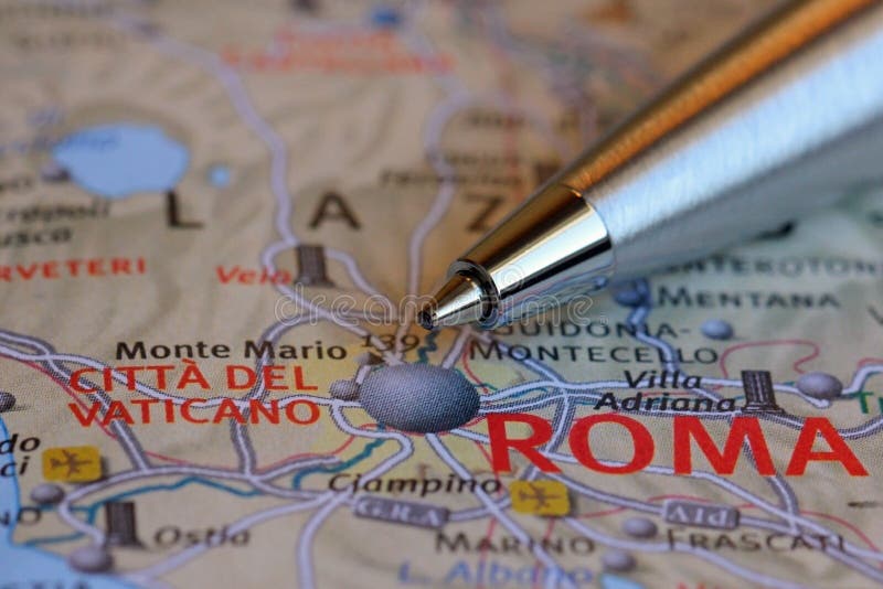 Pin pointing at rome stock photo. Image of rome, direction - 13464748