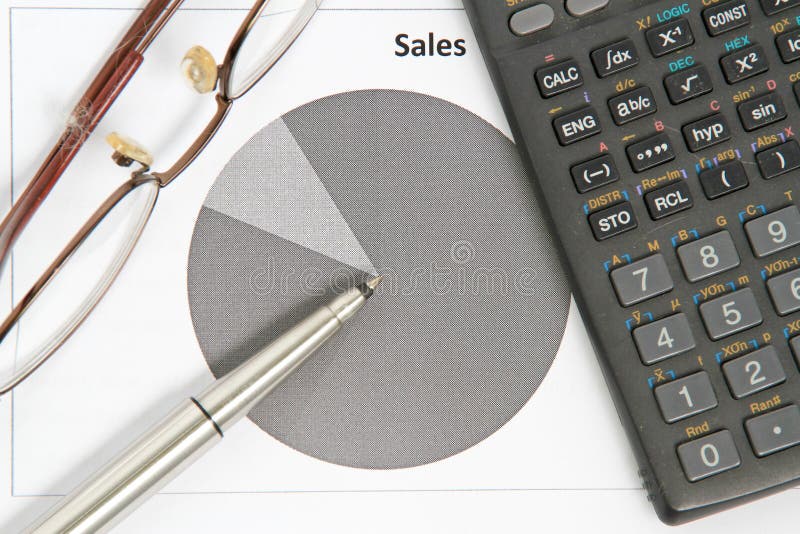 Pen Pointing at Sales Chart Stock Image - Image of banking, corporate ...