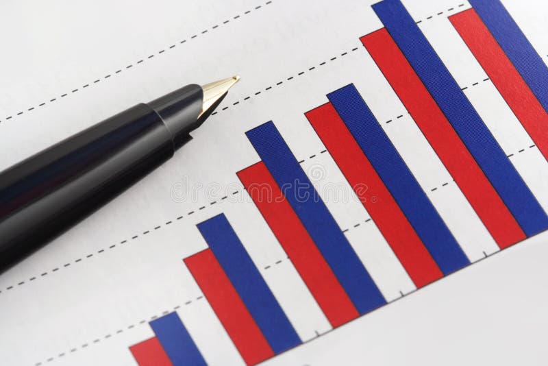 Pen on Positive Earning Graph Stock Image - Image of account, chart: 902417