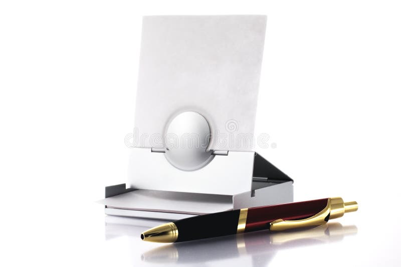 Pen and post-it holder stock image. Image of writing, list - 3573615