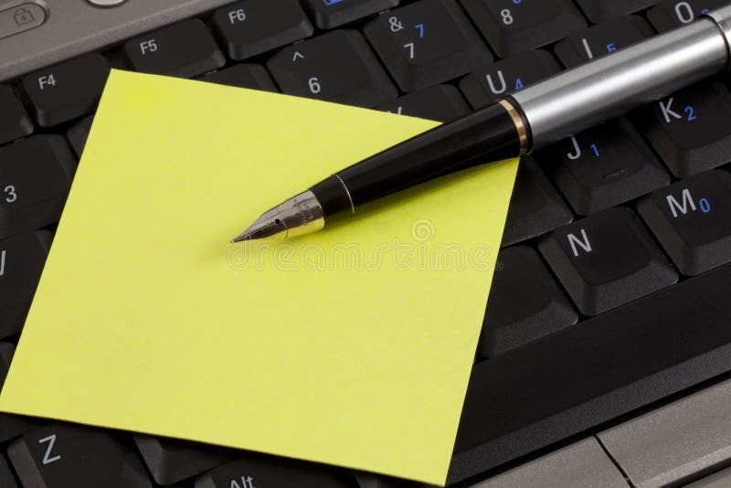 Post-it-notes on laptop stock image. Image of note, opened - 9472419