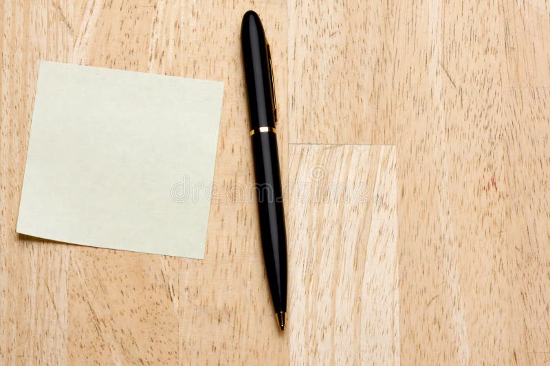 Pen and Post it Notes Pad stock image. Image of annotation - 6953409