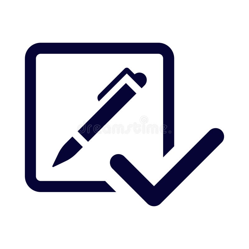 Pen, Report, Checker, Tick, Learning Check Icon Stock Vector ...